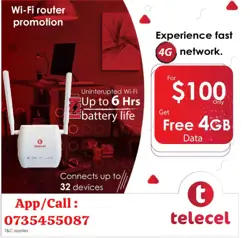 Telecel Home Wi-Fi Router - Zimbabwe